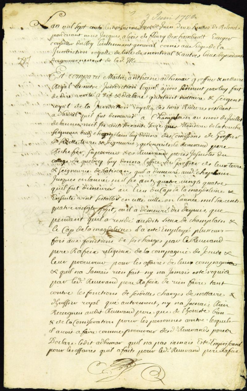 Procès entre Marie Louise Duval, femme de Pierre Juneau, taillandier ...