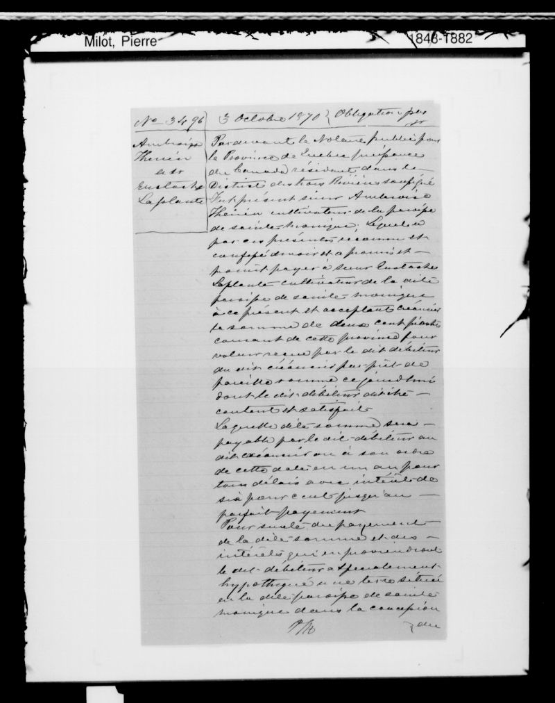 Pierre Milot | BAnQ numérique