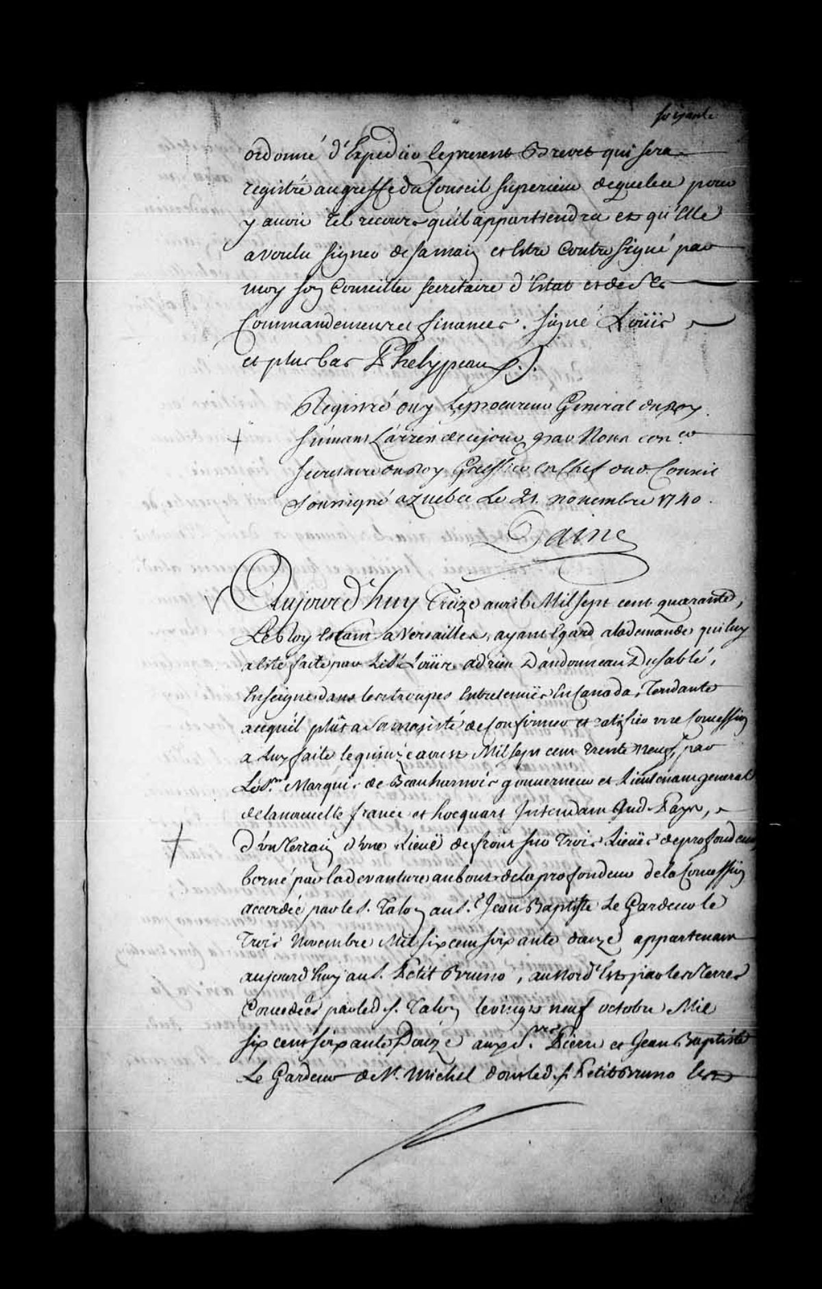 Brevet de confirmation et de ratification par Sa Majesté en faveur de ...