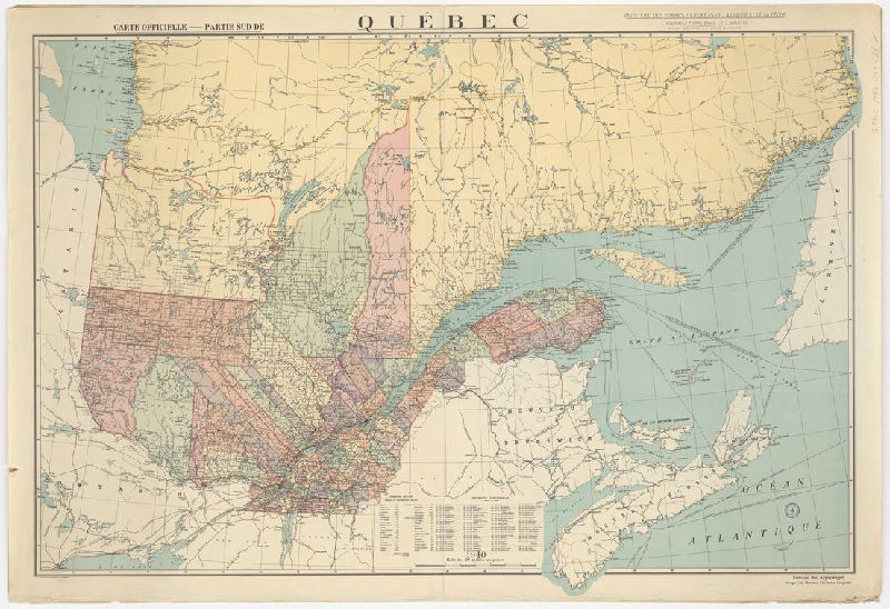 Carte officielle, partie Sud de Québec | BAnQ numérique
