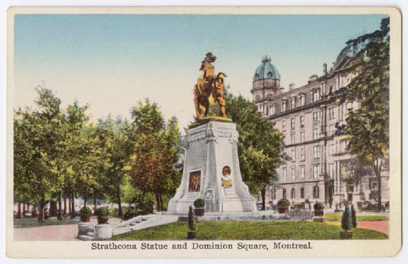 Strathcona statue and Dominion Square, Montreal | BAnQ numérique