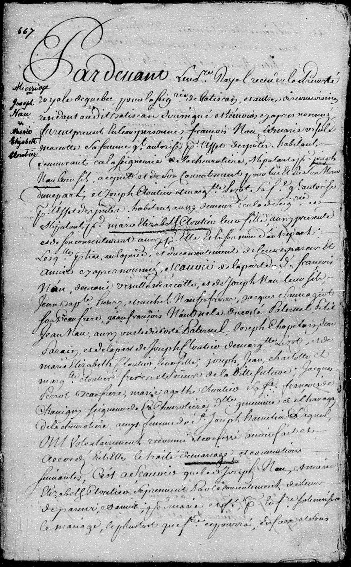 Contrat de mariage passé pardevant maître Pollet, notaire royal en la ...