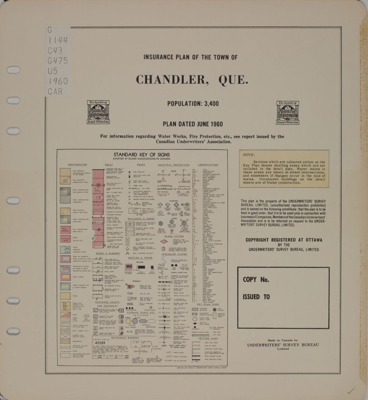 Insurance plan of the town of Chandler, Que. | BAnQ Numérique