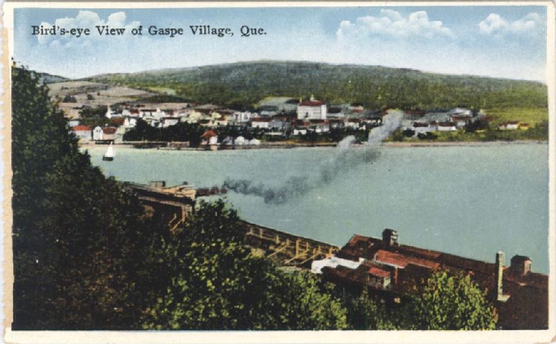 Bird's-eye View of Gaspe Village, Que. | BAnQ numérique