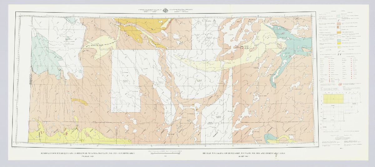[Cartes géologiques du Québec]. 1600, Minéralisation métallique dans ...