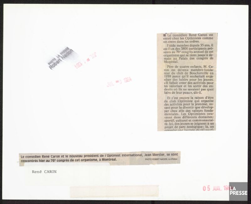 René Caron - 1925-2016 | BAnQ numérique