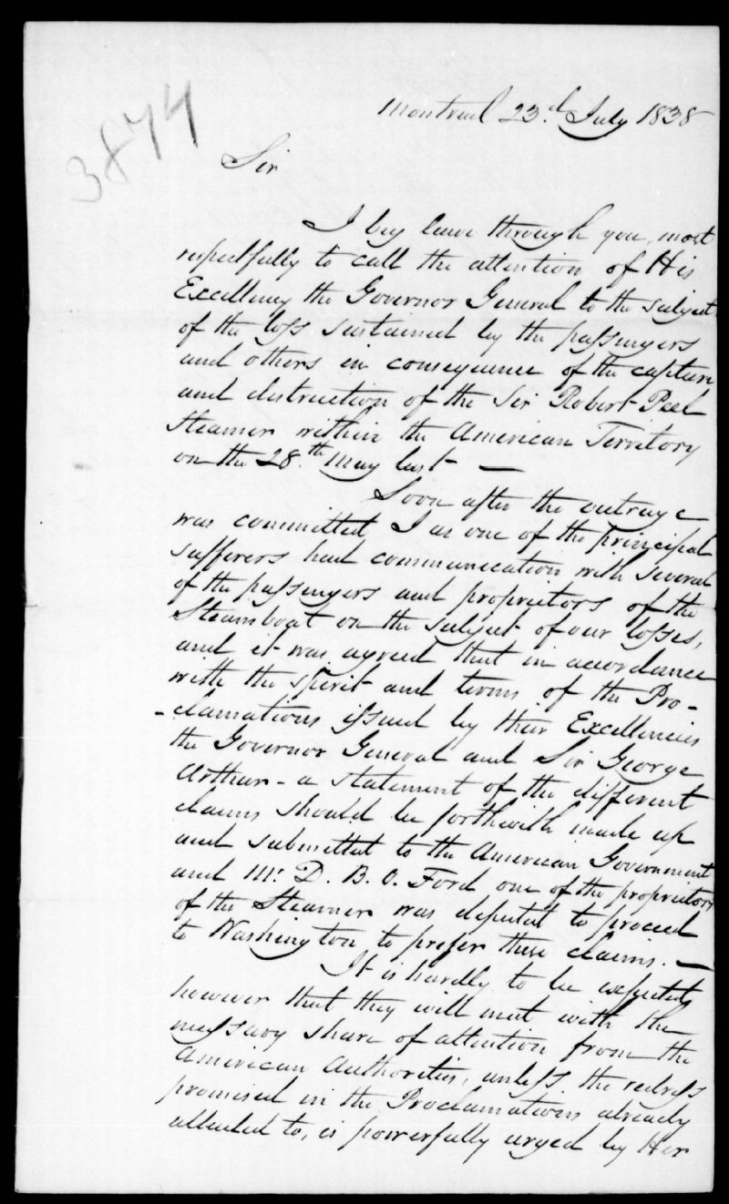 Lettre de George Auldjo à Charles Buller | BAnQ numérique
