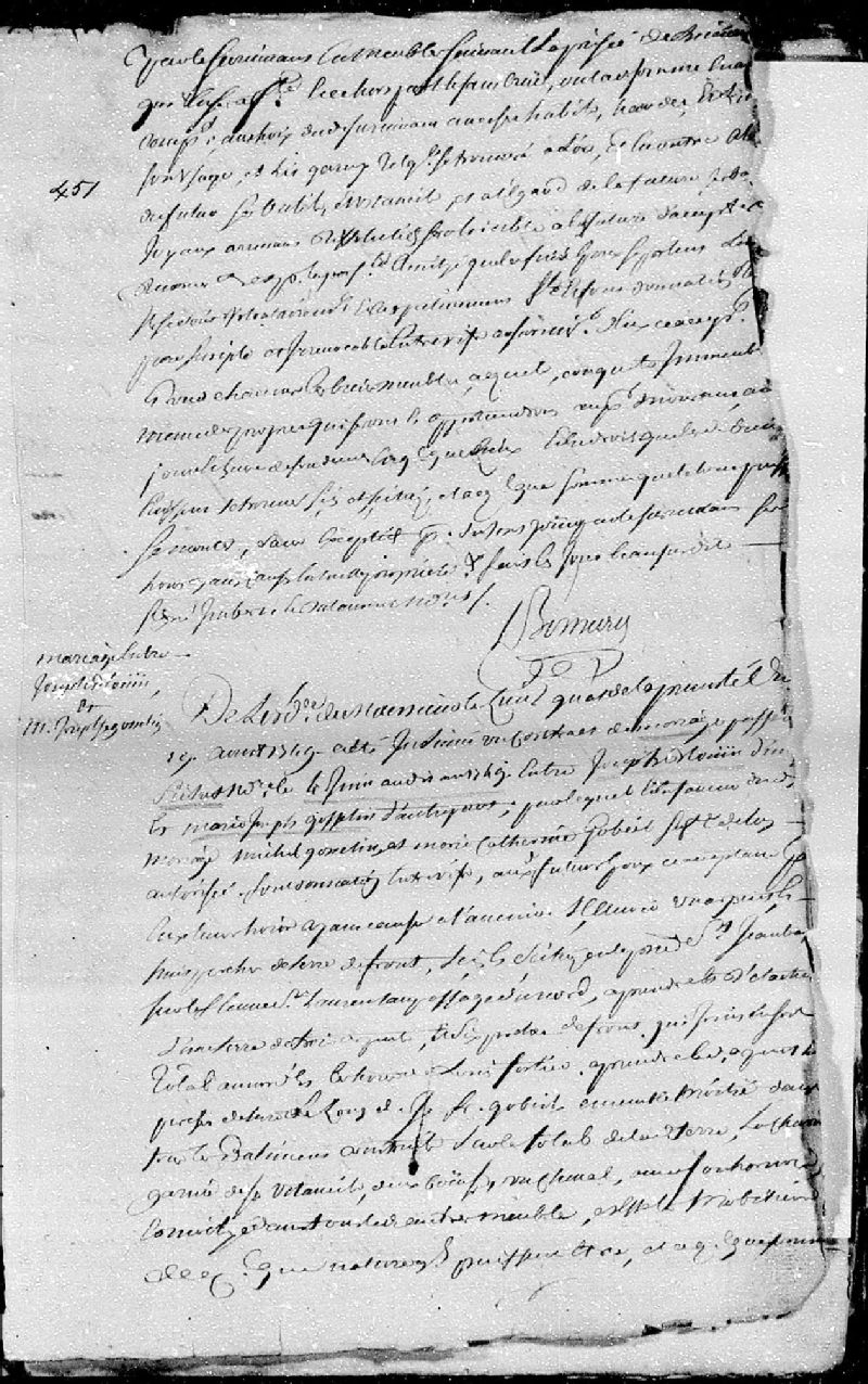 Extrait du contrat de mariage passé pardevant maître Pichet, notaire ...