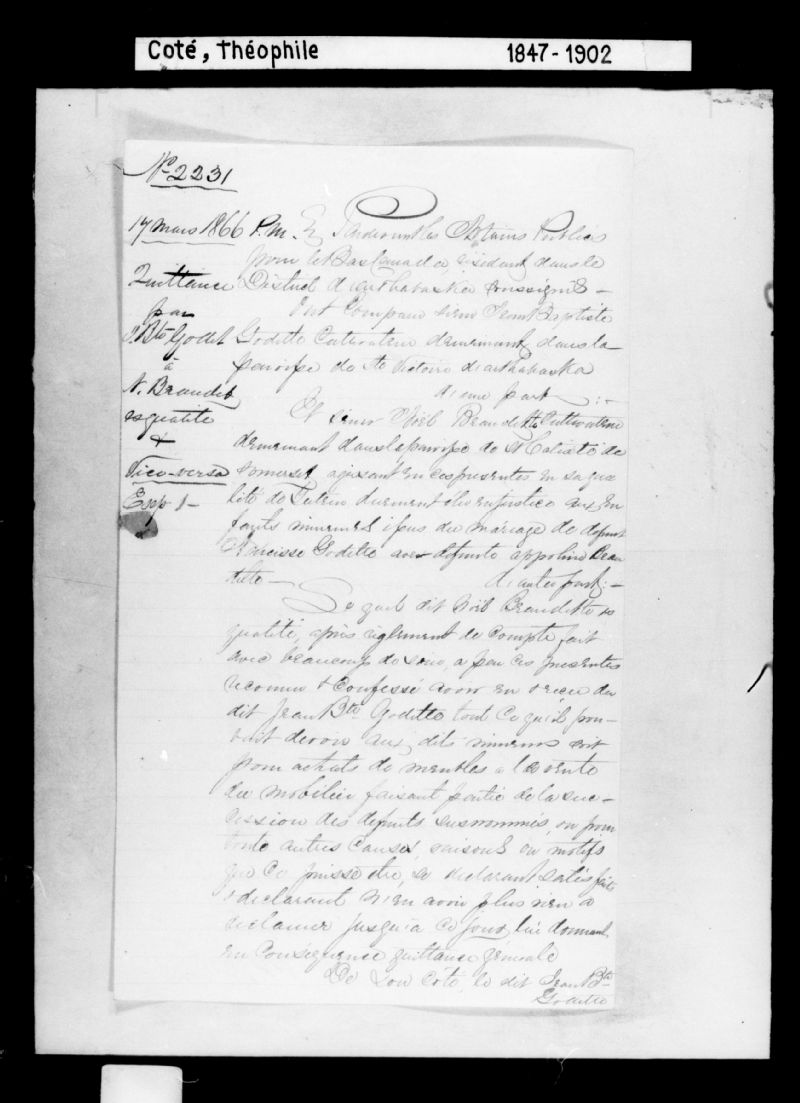 Théophile Côté | BAnQ numérique