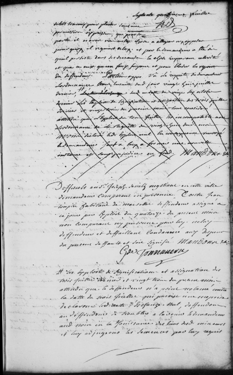 Défaut au sieur Joseph Senilh (Senil), négociant à Trois-Rivières ...