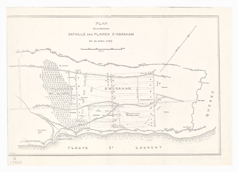 Plan de la seconde bataille des Plaines d'Abraham du 28 avril 1760 ...