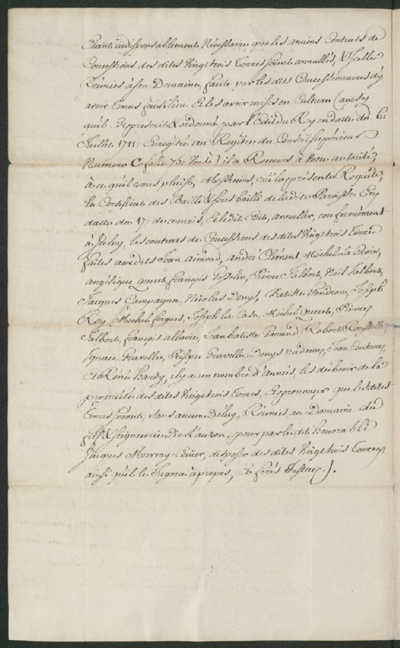 Procès entre Jacques (James) Murray, seigneur du fief de Lauzon, d'une ...