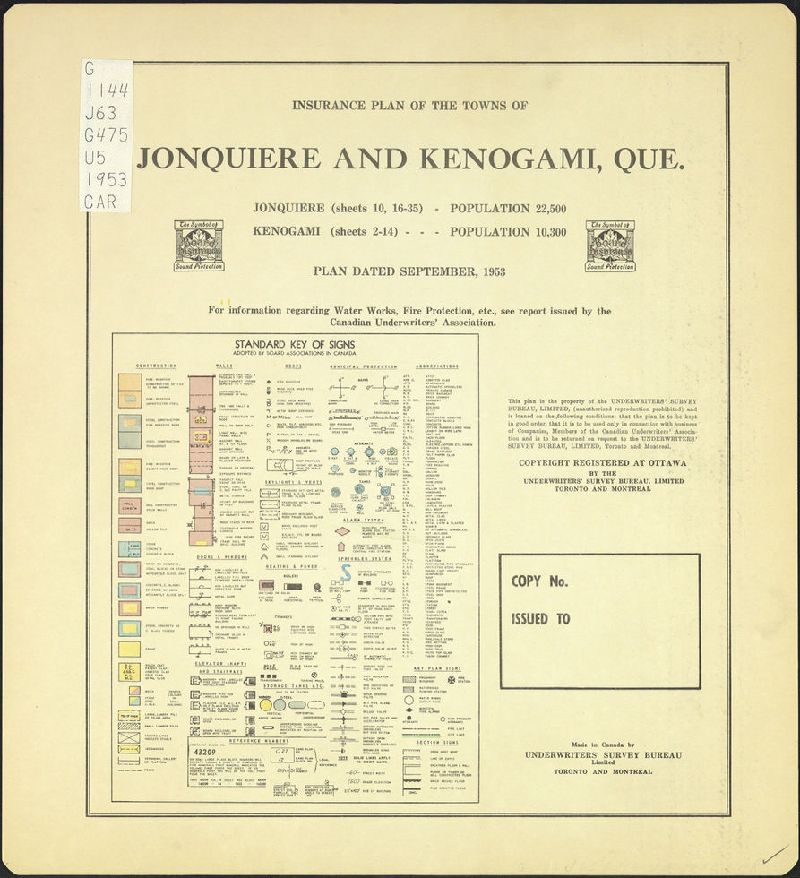Insurance plan of the towns of Jonquiere and Kenogami, Que. | BAnQ ...