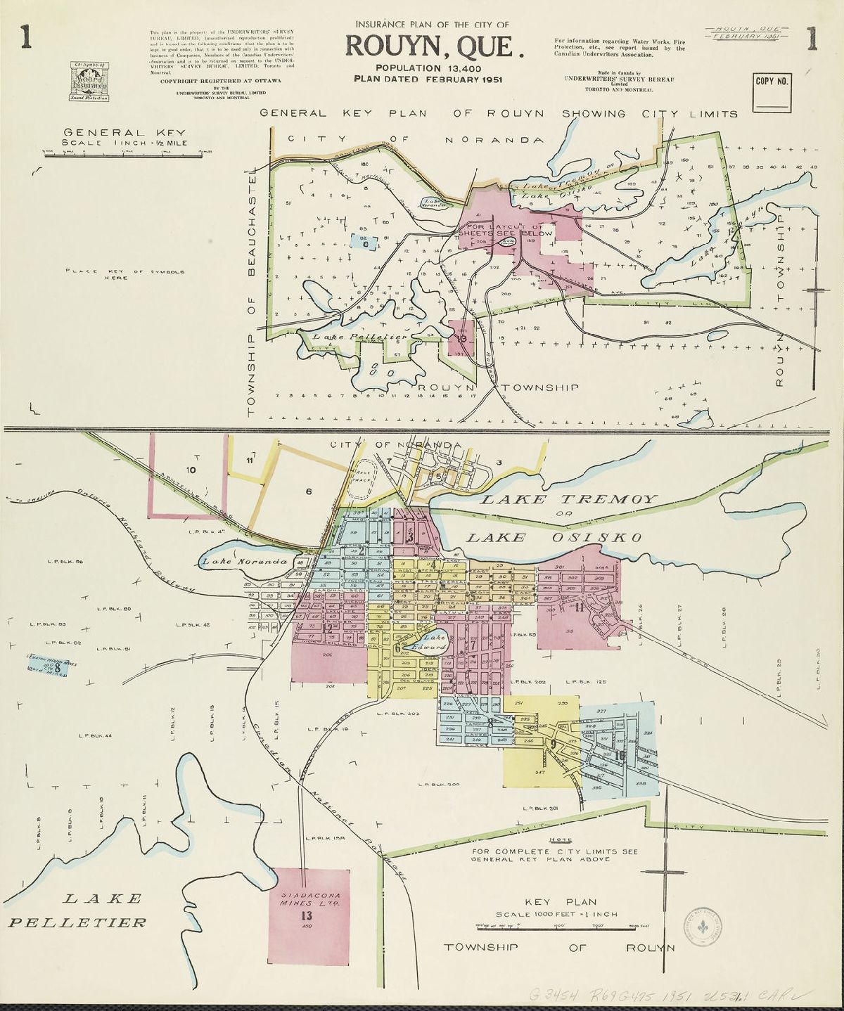 Insurance plan of the city of Rouyn, Que. | BAnQ Numérique